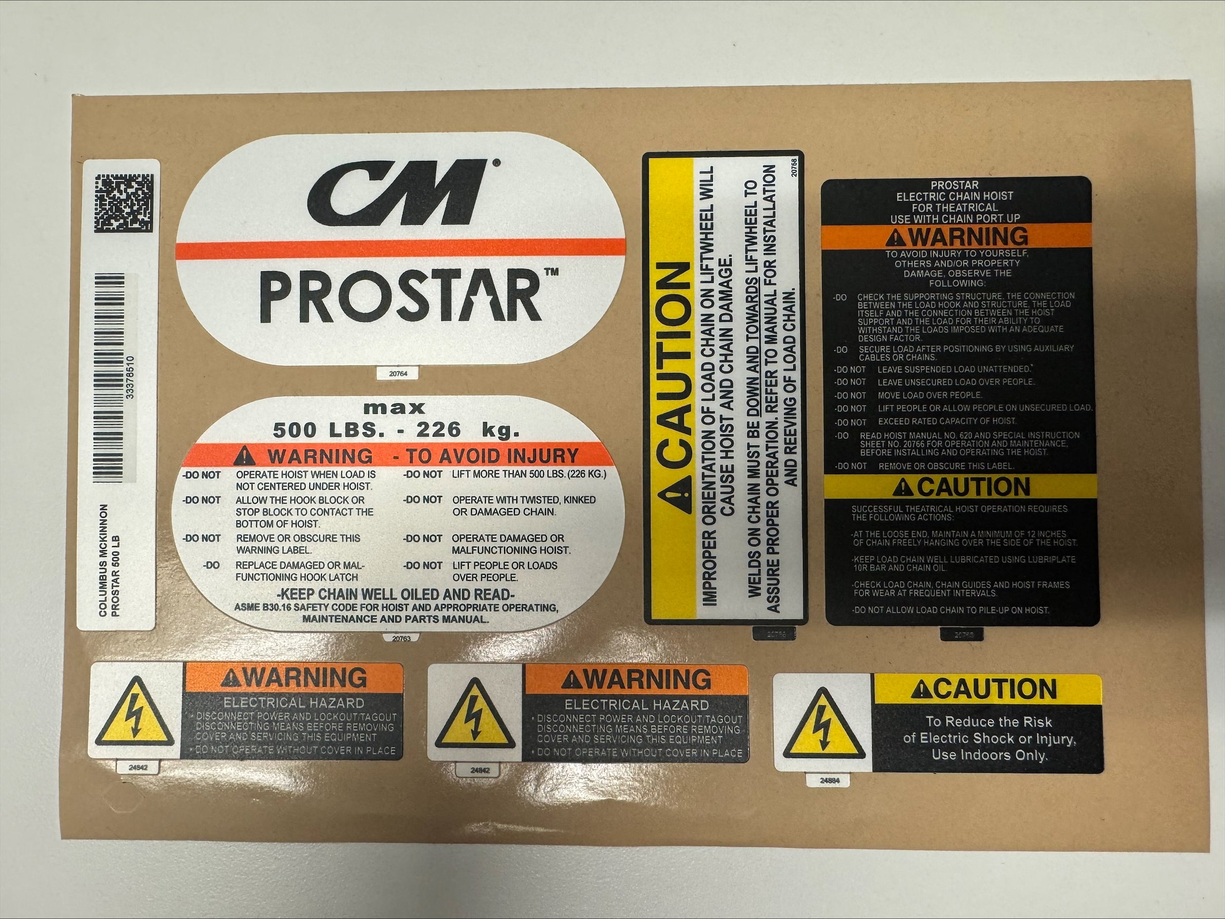 Label Kit, Prostar 500LB | CM – MTN SHOP